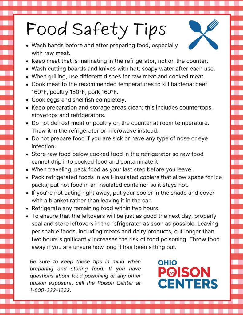 Food Safety Tips - Ohio Poison Centers
